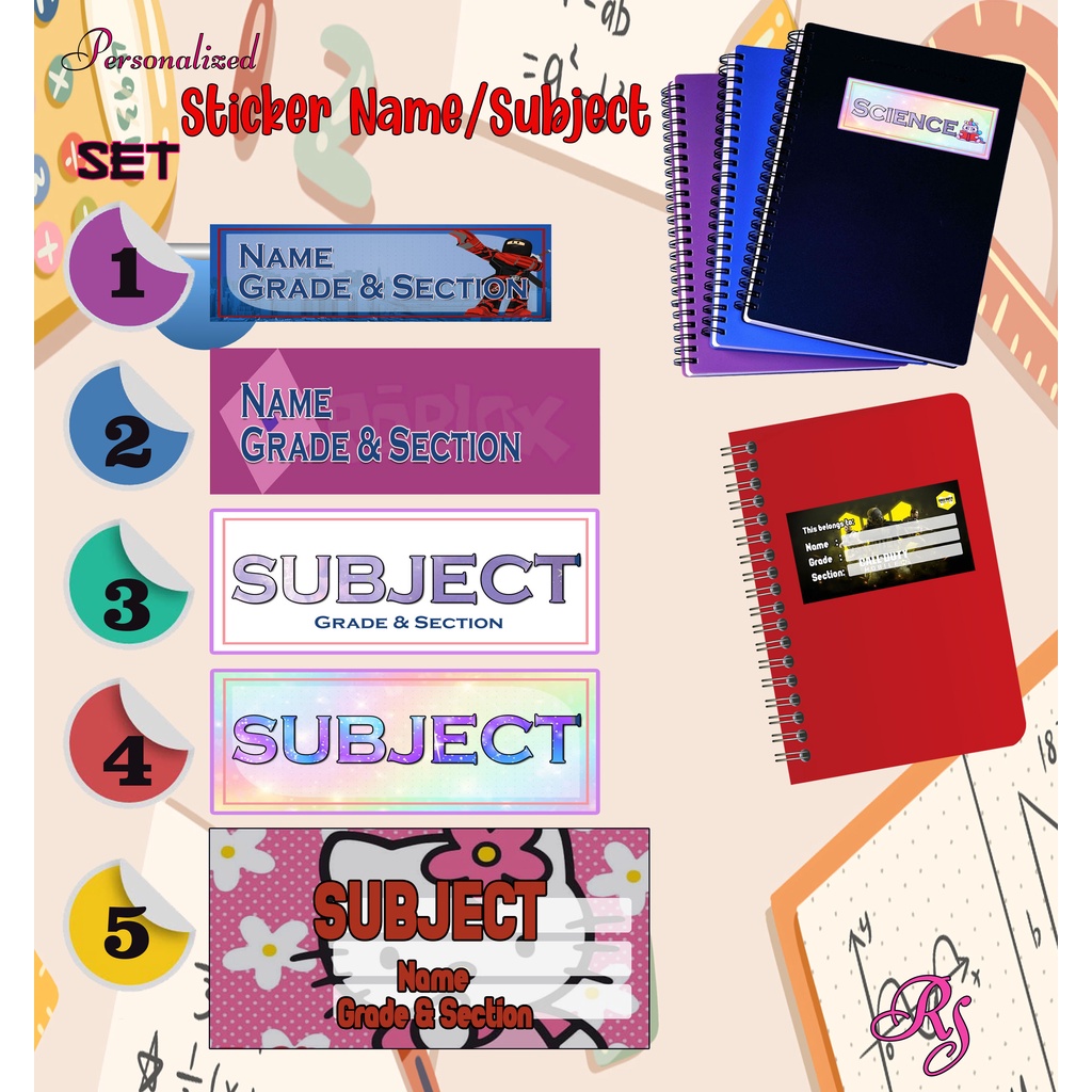 Personalized Subject/Sticker Names | Shopee Philippines