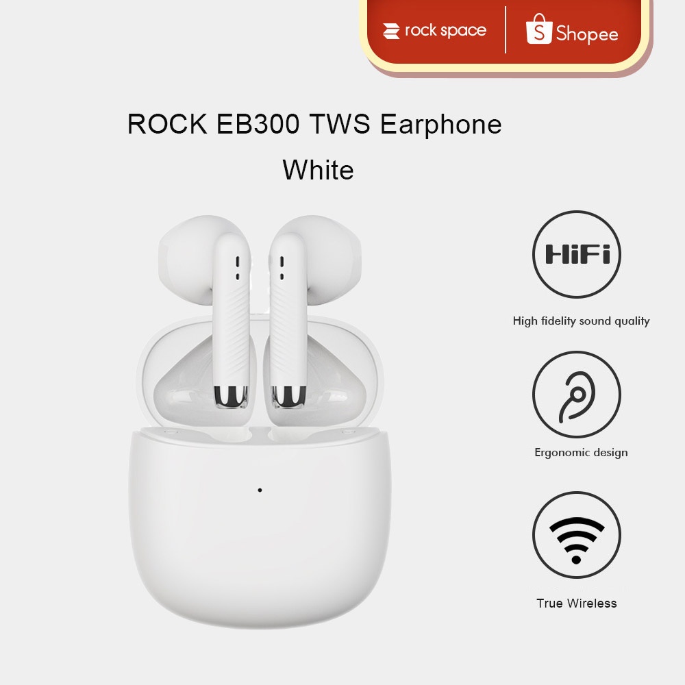 Rock Space EB300 TWS Earphone Bluetooth 5.1 Wireless Earbuds with Mic ...