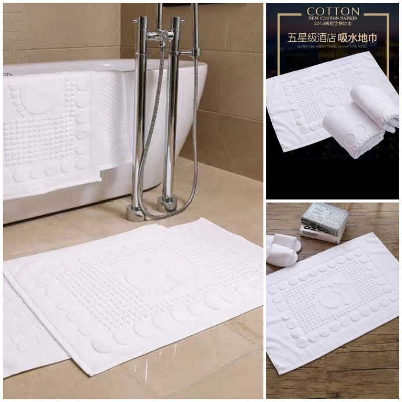 Hotel Bath Linen Embossed Bath (Foot Towel )(50cm*80cm) 295G | Shopee ...