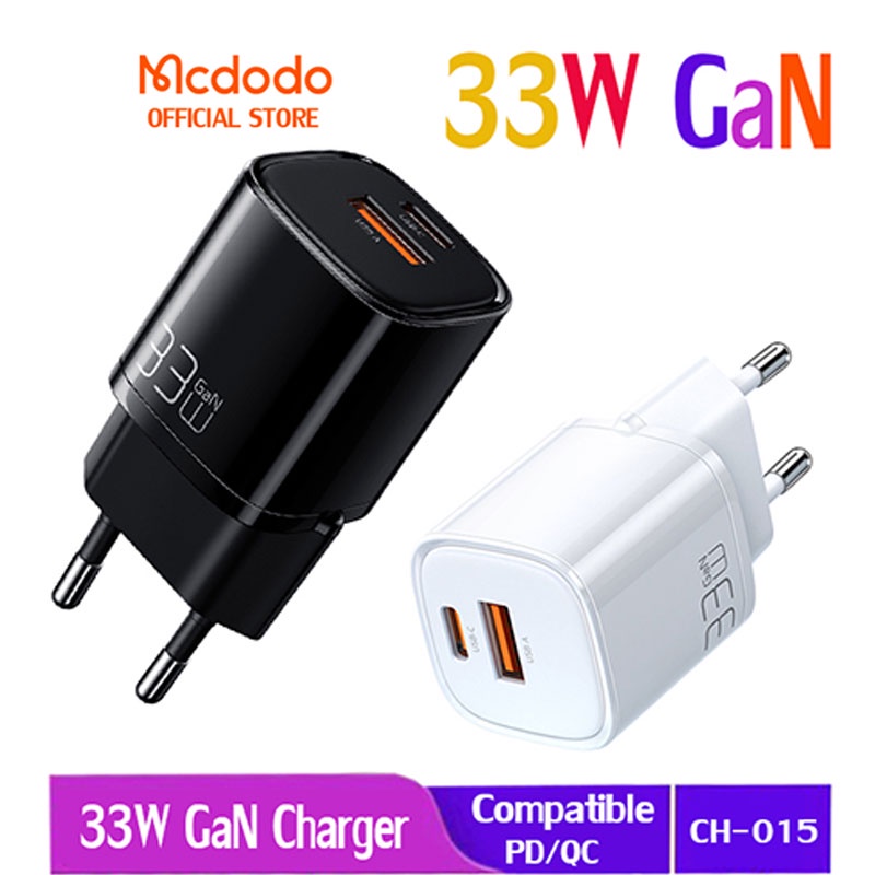 Mcdodo GaN USB QC + PD Type-C Charger Adapter Support Mi Turbo Charge 33W CH-015/008/829 ...