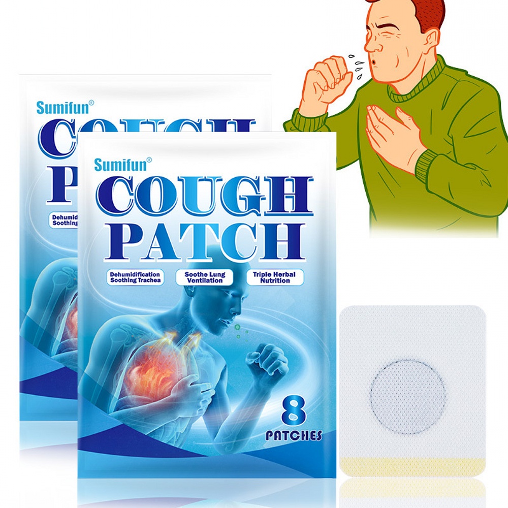 8pcs/bag Cough Relief Sticker Herbal Plaster For Relieves Cough Itchy ...