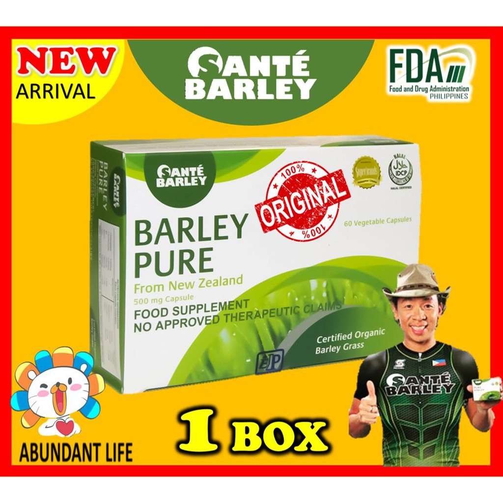 1 BOX SANTE BARLEY PURE BARLEY 60 VEGETABLE CAPSULES 500mg ENDORSE BY ...