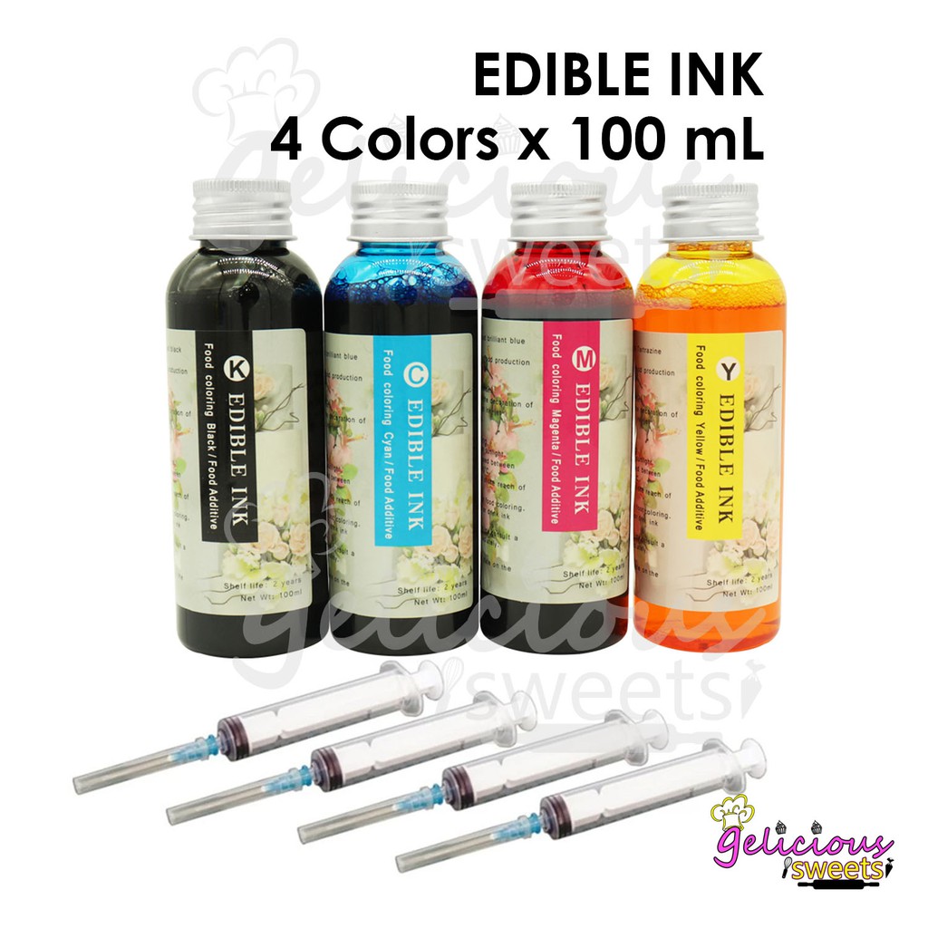 Ink set of 4 CMYK for Edible Printer, Edible Wafer Print, Edible Wafer ...