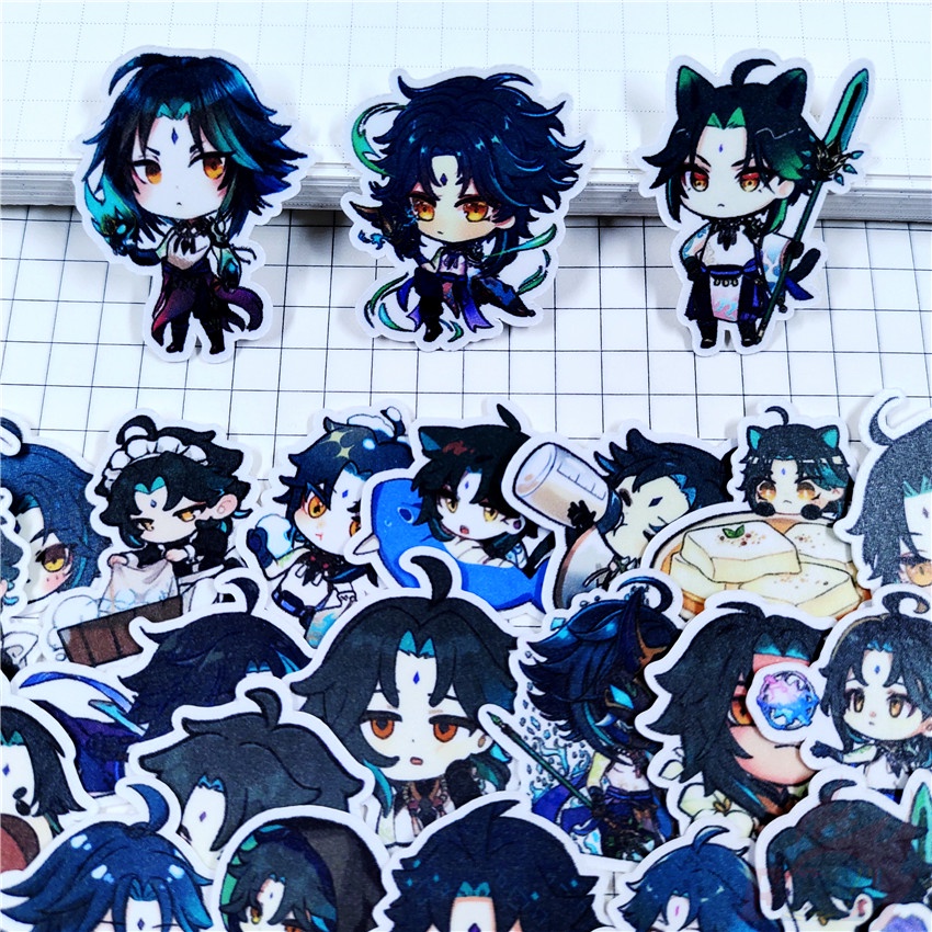 Genshin Impact . Xiao Q-1 Mini Diary Manual Stickers ★★★ 60Pcs/Set DIY ...