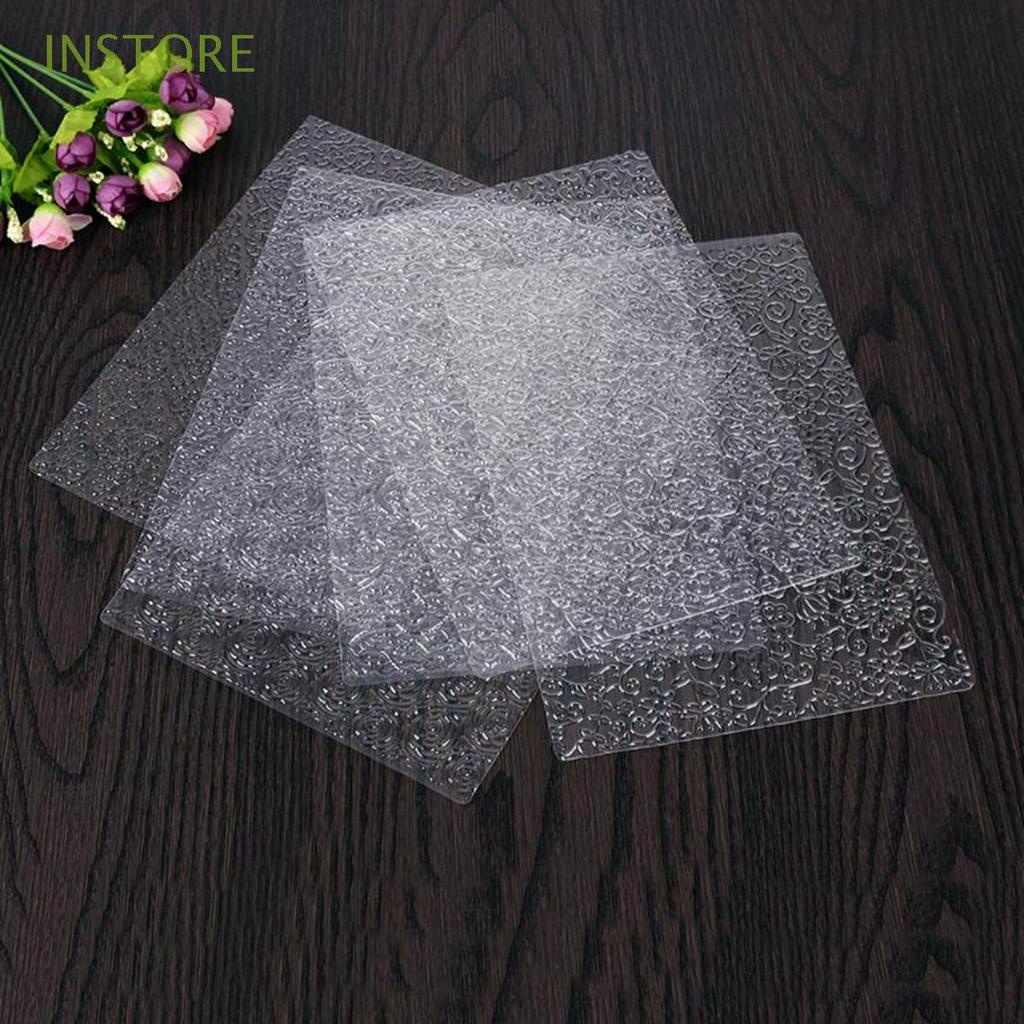 INSTORE 6pcs Texture Sheet Sugarcraft Fondant Printing Template Cake ...