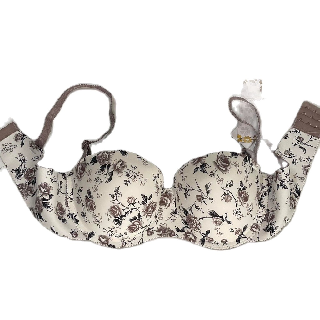 New Women's Floral Designed Wonder Push Up / Strapless Bra 1pc Cup B ...