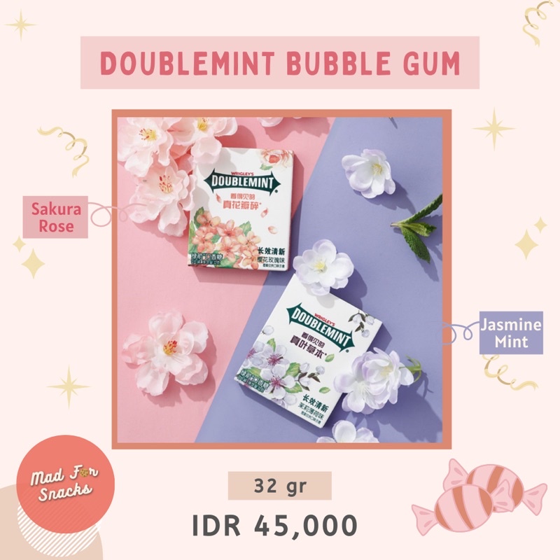Doublemint Bubble Gum (Sakura Rose/Jasmine Mint) | Shopee Philippines