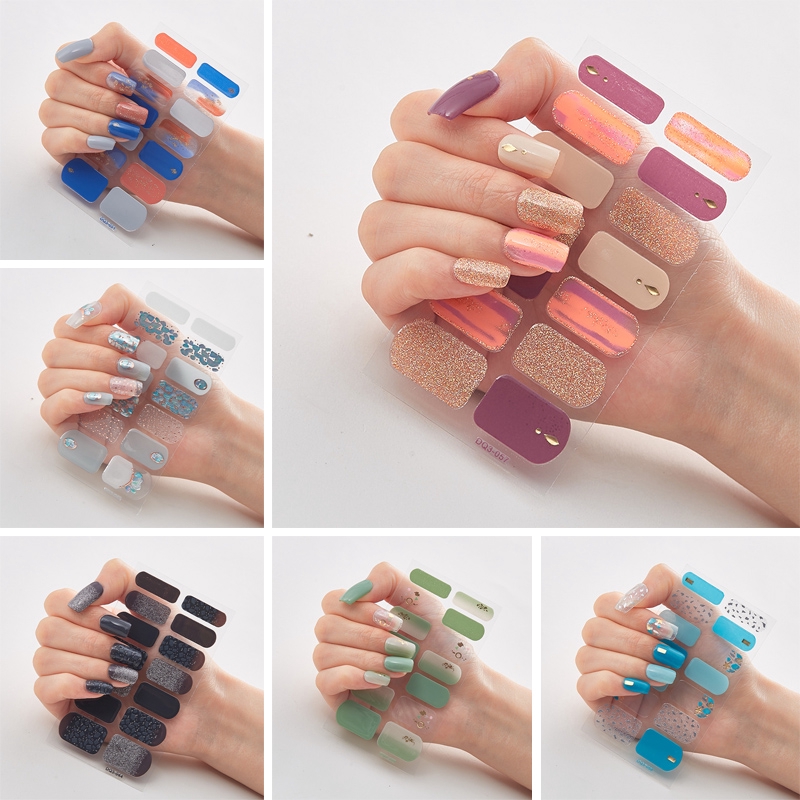 (Not UV Sticker) DQ3_41-60 Finger DIY Normal Nail Sticker Fashion ...