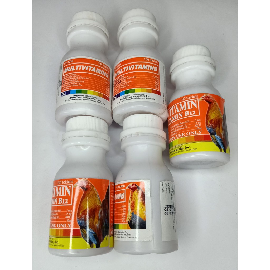 [VET SUPPORT] 5Container (100tablet) MULTIVITAMINS FOR GAMEFOWL ...