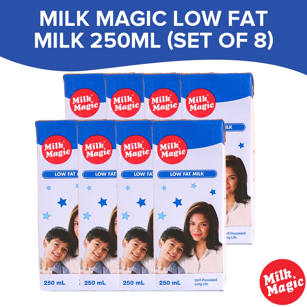 Milk Magic - Low Fat Milk 250ml (Set of 8) - EXP Date: October 20, 2025 ...