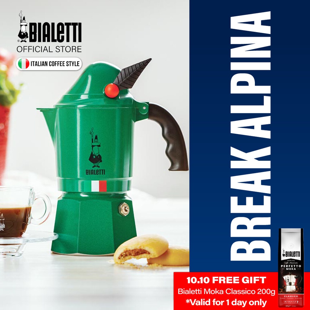 Bialetti Moka Express Alpina Mokapot Espresso Coffee Maker Stovetop - 3 ...