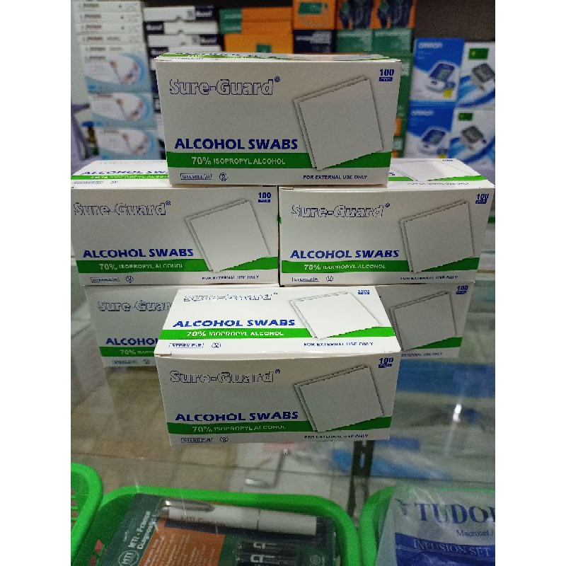 ALCOHOL SWABS - SURE-GUARD - 70% Isopropyl Alcohol - 100 Pcs. | Shopee ...