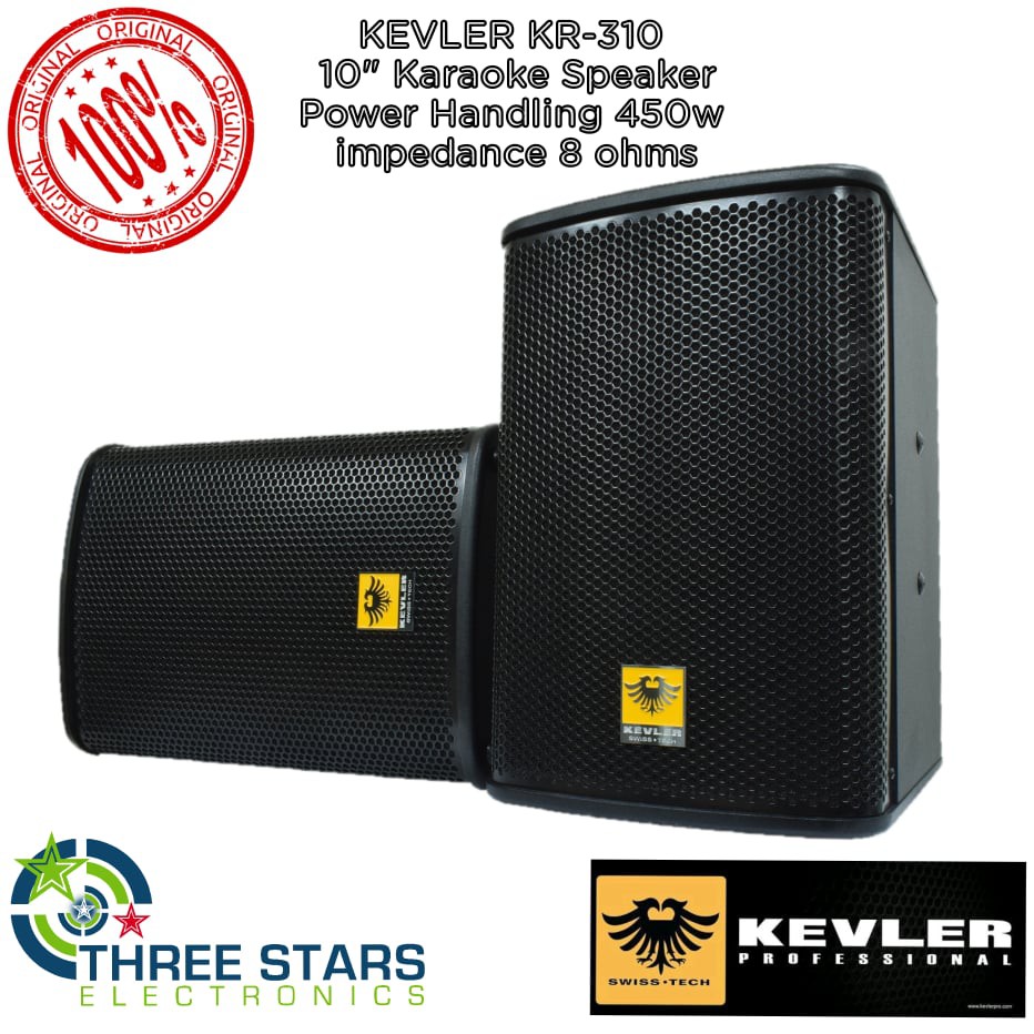 2pc. Kevler KR-310 450W 10 Inches 2-Way Passive Karaoke Speaker System ...