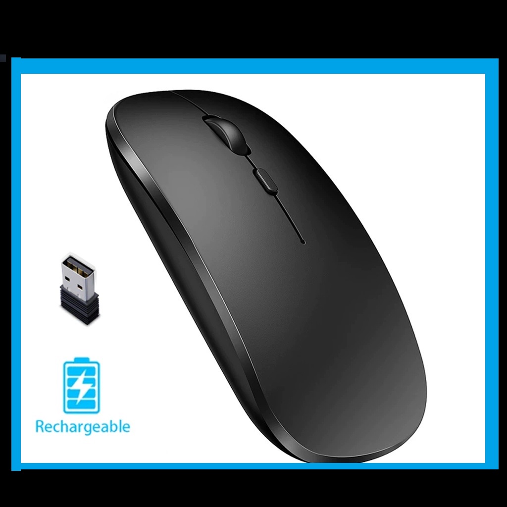 Rechargeable Wireless Mouse 2.4G Silent Mouse With USB Receiver ...