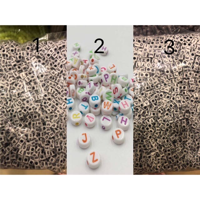 Letter/number beads 250grams for jewelry making diy | Shopee Philippines