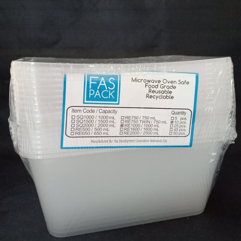 FAS Pack Microwavable Food Container (RE1000/1000ML) | Shopee Philippines
