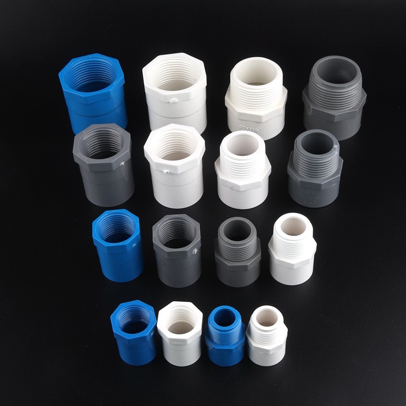 5pcs 1/2",3/4",1",1.2" PVC Thread Connectors 20/25/32/40mm Water Pipe PVC Joints Home Garden ...