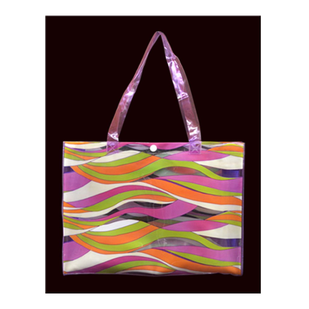 TRANSPARENT PVC PLASTIC WAVE DESIGN TOTE BAG - LARGE PTB-17LB | Shopee ...