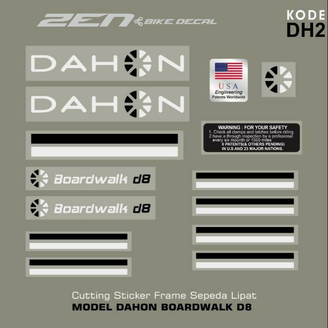 DAHON BOARDWALK D8 FOLDING BIKE FRAME STICKER | Shopee Philippines