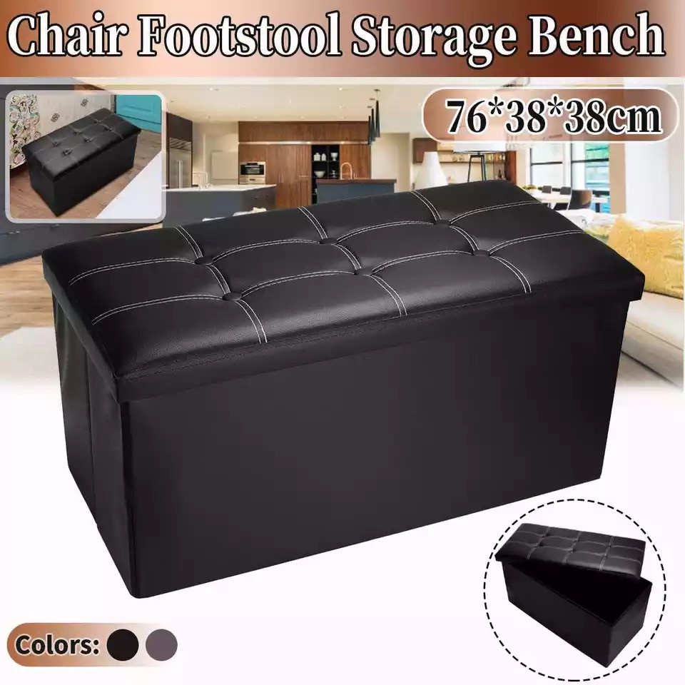 Rectangular Storage Stool Sit Sofa Folding Box Chair 1 PCS | Shopee ...