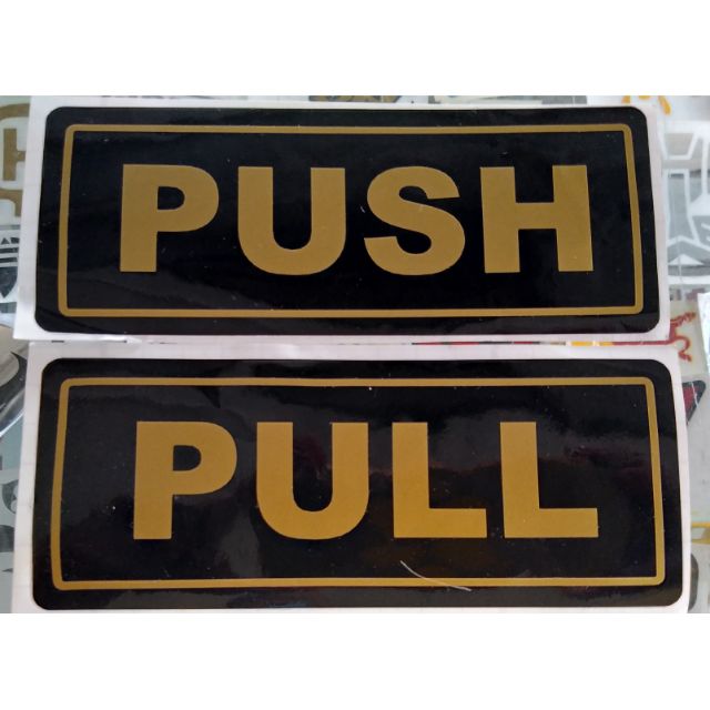 1 PIECE DIECUT PUSH PULL DOOR DECAL STICKER | Shopee Philippines