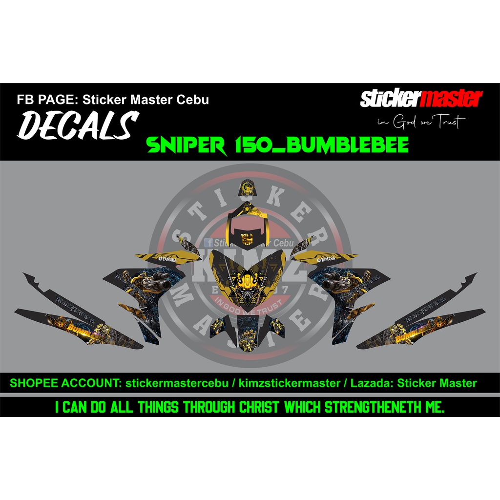 SNIPER 150 FULL DECALS BUMBLEBEE CONCEPT | Shopee Philippines