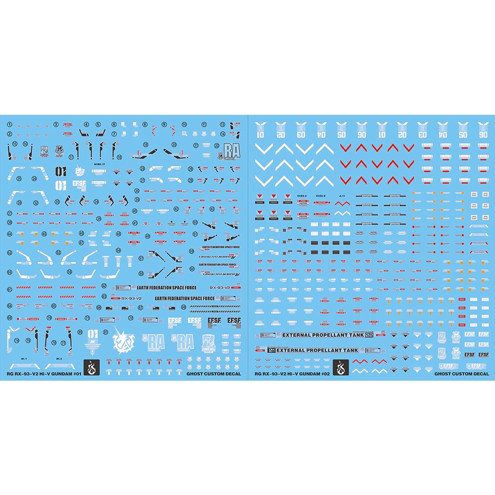 YAN GHOST RG RX-93-V2 HI NU Hi-v Fluorescence Water Slide Decals | Shopee Philippines