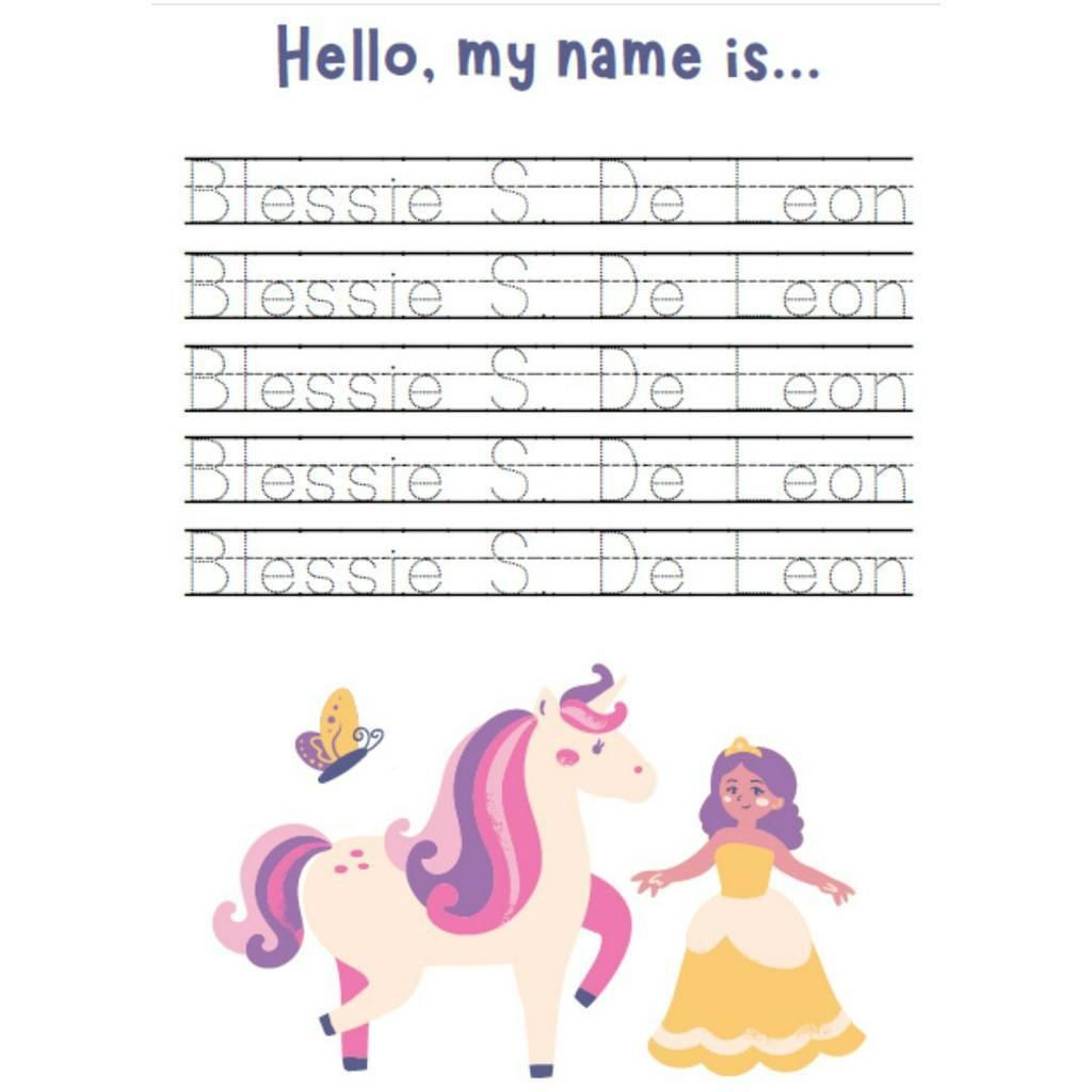 Laminated Name Tracing Pad for Kids A4 size | Customized | Shopee ...
