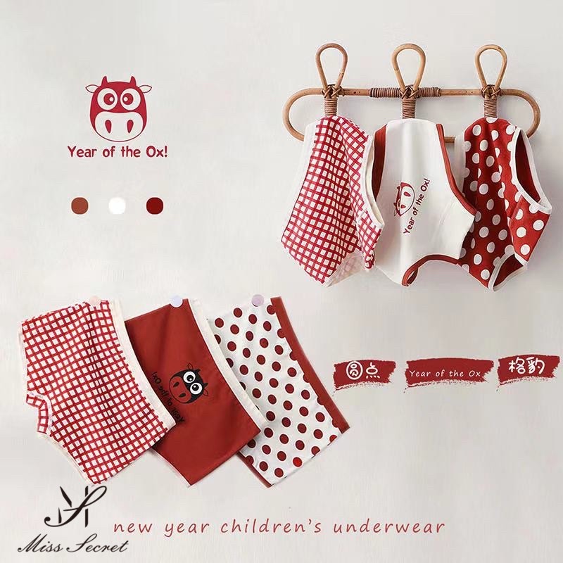 Red Ox girls cotton underwear set 3pcs girls innerwear undergarments ...