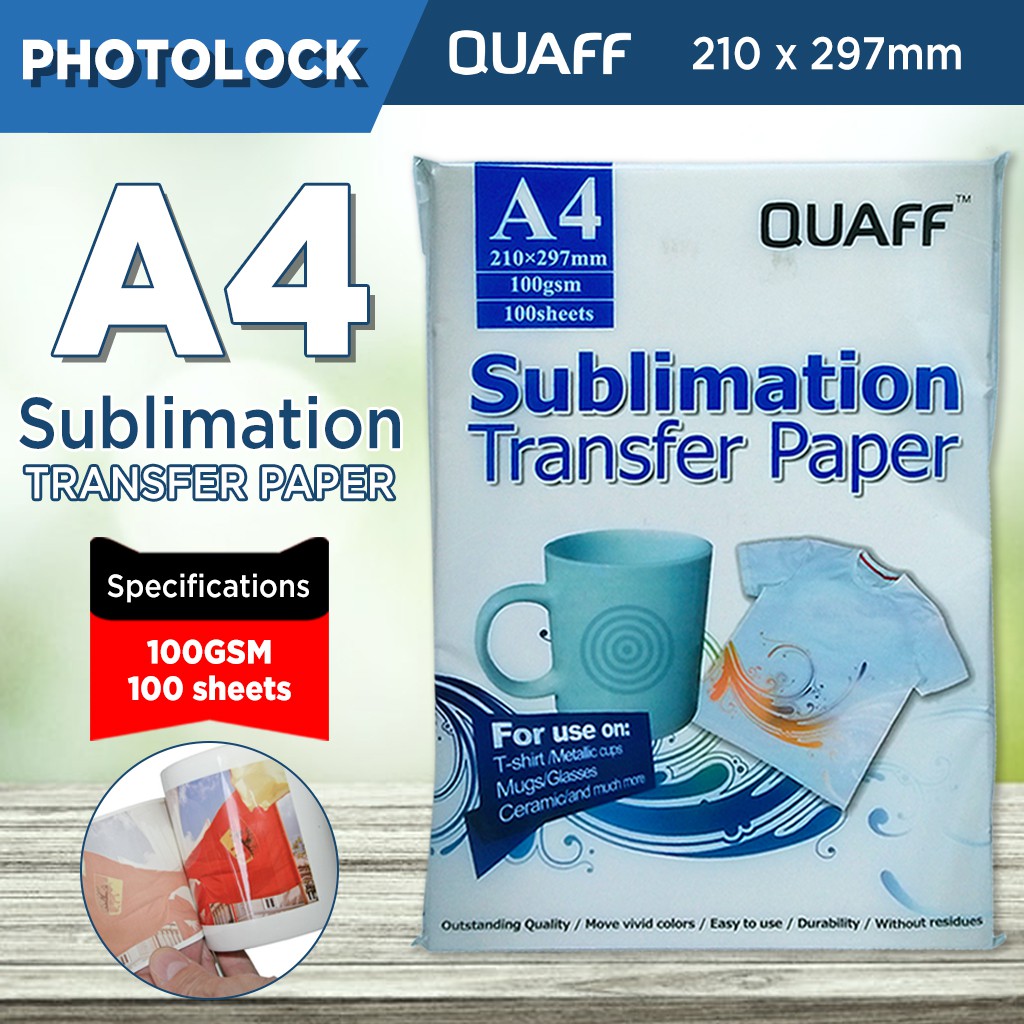 A4 Size QUAFF Sublimation Paper 100GSM - Quick Dry Sublimation Heat ...