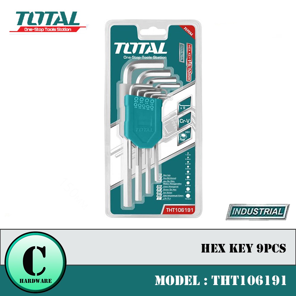 TOTAL Hex Key 9 Pcs (THT106191) | Shopee Philippines