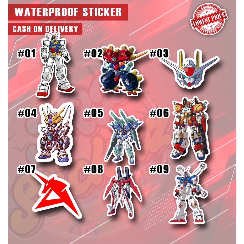 Mobile Suit Gundam Anime Inspired Water Proof Stickers | Shopee Philippines