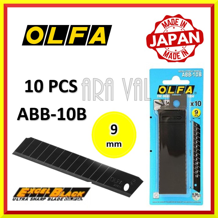 Olfa Blade ABB-10B 9mm Excel Black Made in Japan Cutter Blade | Shopee ...