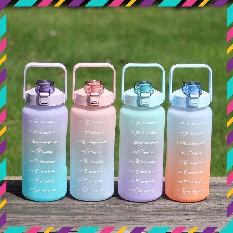 2 Liter Graduated Water Bottle, With A Line To Remind Drinking Water ...