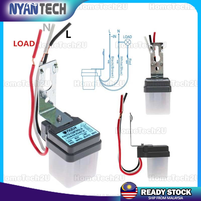 Street Light Switch PhotoSwitch AC 240V 3A 6A 10A Auto On Off Photocell ...