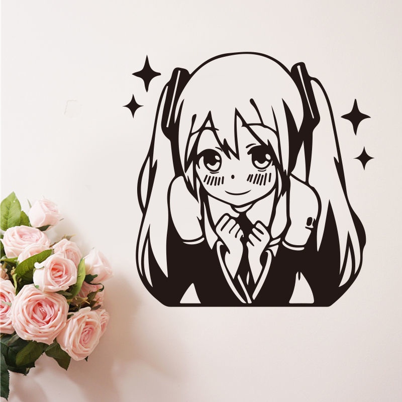 MIKU Anime PC Case Stickers Cartoon Waterproof Computer Host Decal ...