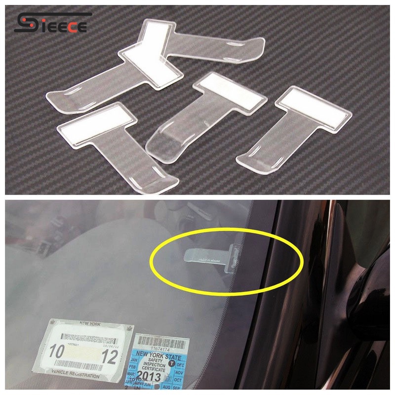 Sieece 5Pcs Adhesive Windscreen Card Clip Car Windshield Bill Card ...