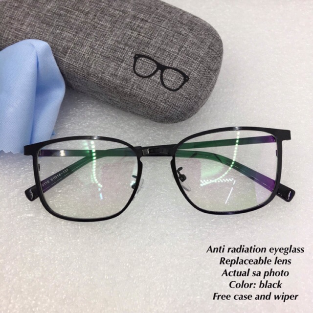 anti radiation metal frame eyeglasses for unisex replaceable lens good ...