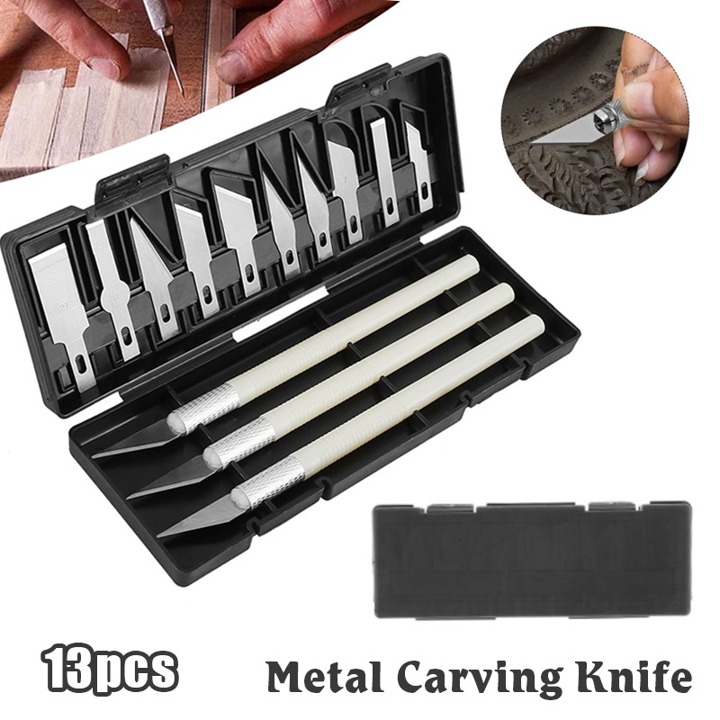 13pcs Precision Craft Knife Set Carving Knife Kit 10 Piece Blades for ...