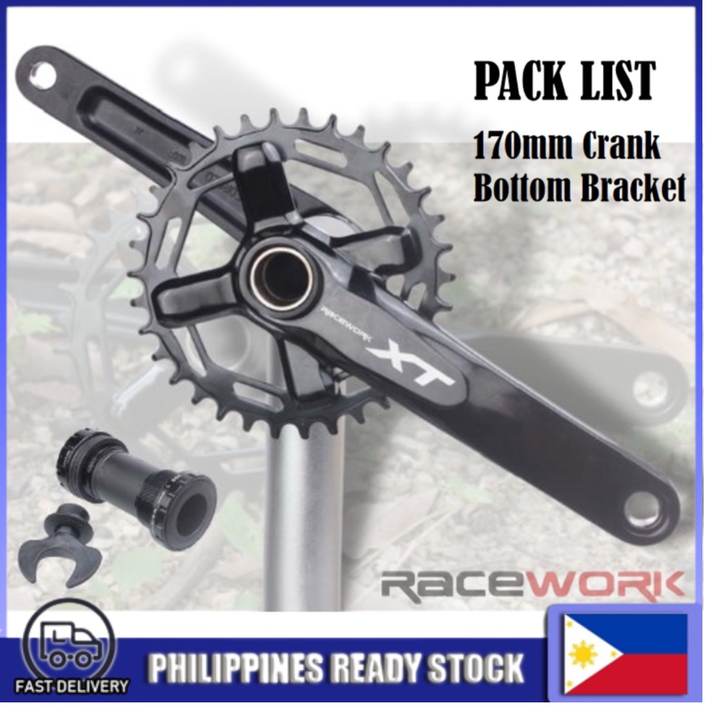RACEWORK XT Crankset with BB MTB Road Bike Part 170mm 104BCD | Shopee ...