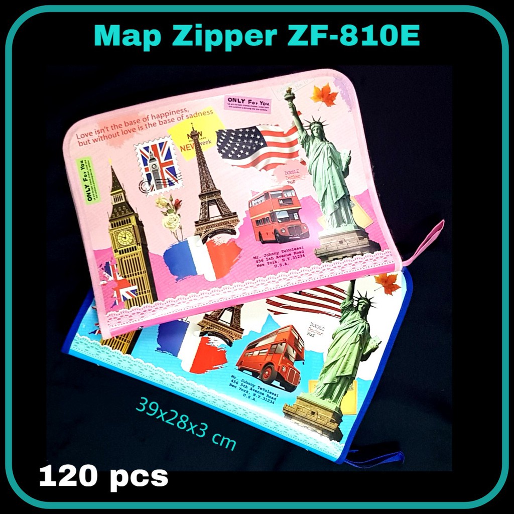 MINIMAL Gg Map Zipper Fancy Printing (Minimum 10)/ Map Zipper/Map File ...