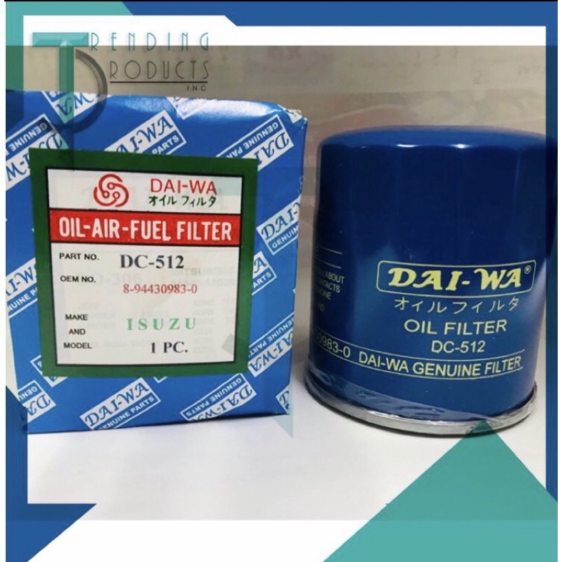 Daiwa Oil Filter DC 512 for Isuzu Pick-up KB2500, 4JA1. | Shopee ...