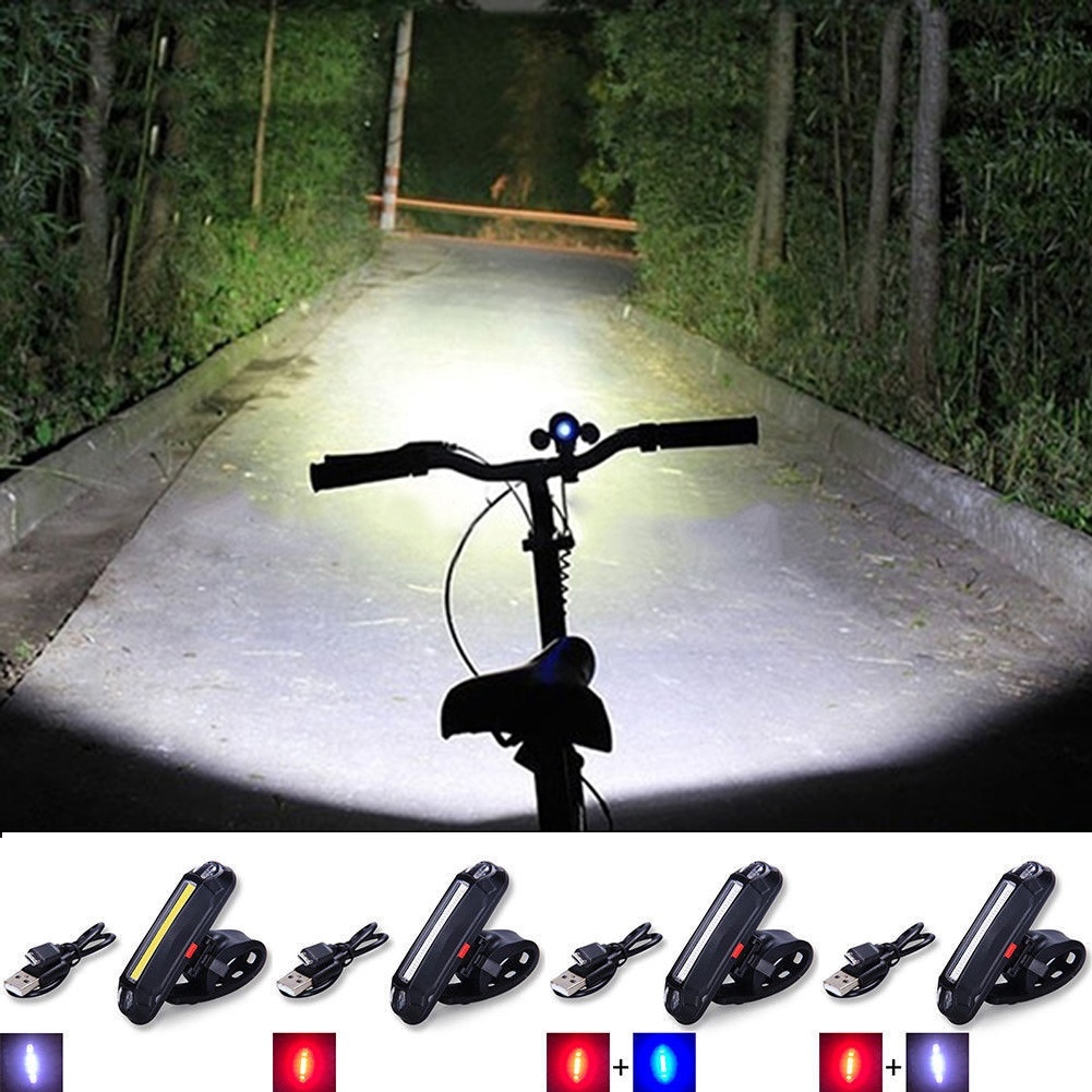 6mode USB Rechargeable COB LED Bike Light Rear Tail Light Lamp /Bicycle ...