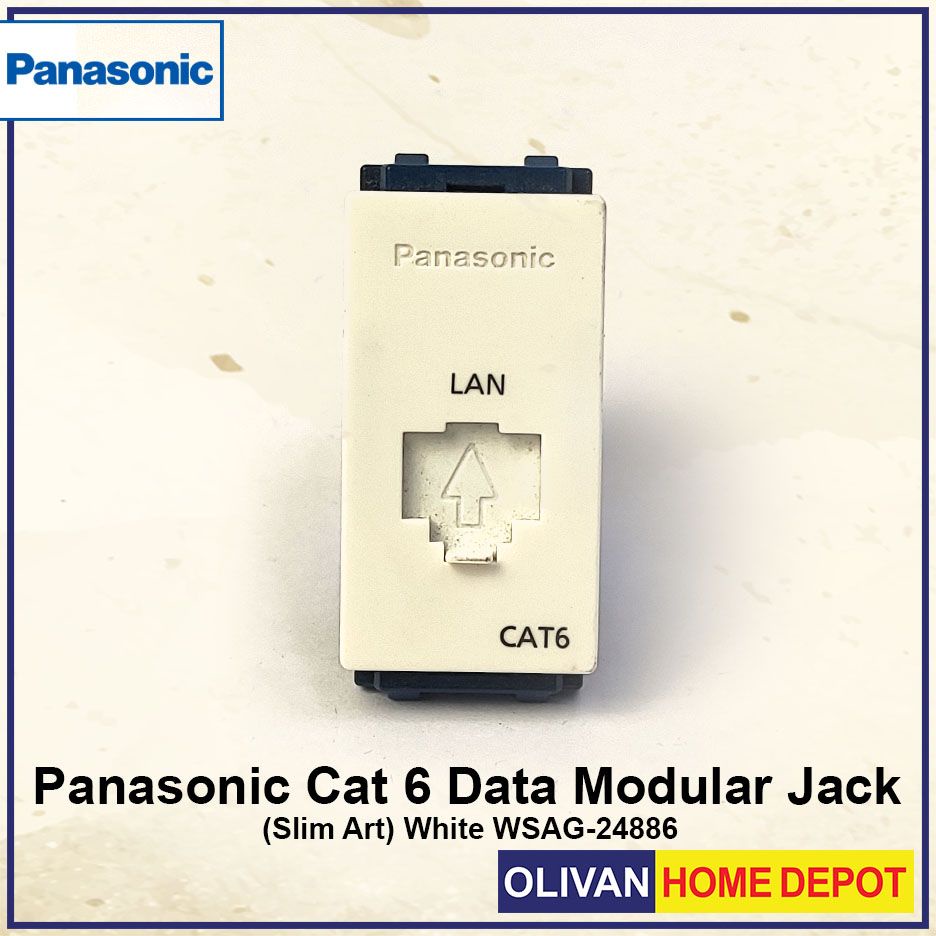 PANASONIC CAT6 Data Modular Jack Slim Art Series White WSAG24886 ...