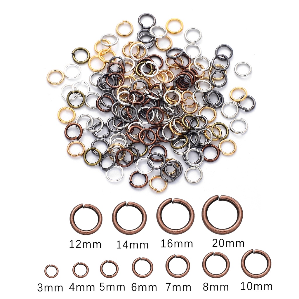 3/4/5/6/7/8/10 mm Jump Rings Silver Split Rings Connectors For Diy ...