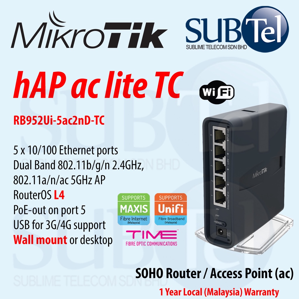 【Quick Delivery in Stock】Mikrotik hAP ac lite RB952Ui-5ac2nD hAP ac ...