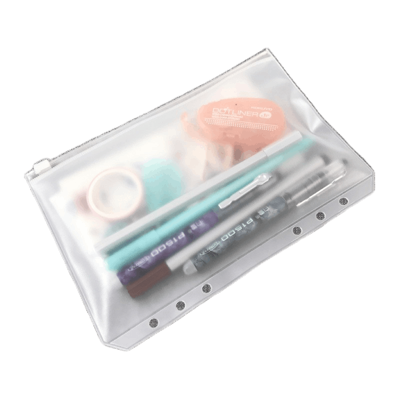 12PCS Transparent Binder Zipper Folders A5 A6 A7 Binder Pockets PVC ...