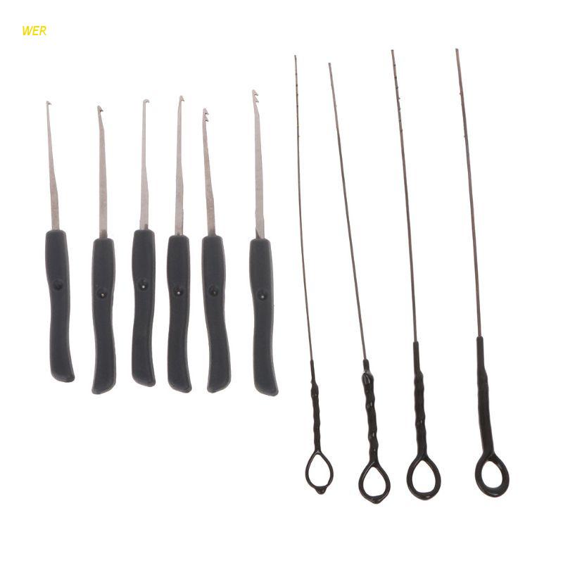 WER 10 Pcs/Set Lock Pick Set Broken Key Remove Auto Locksmith Tools Key ...
