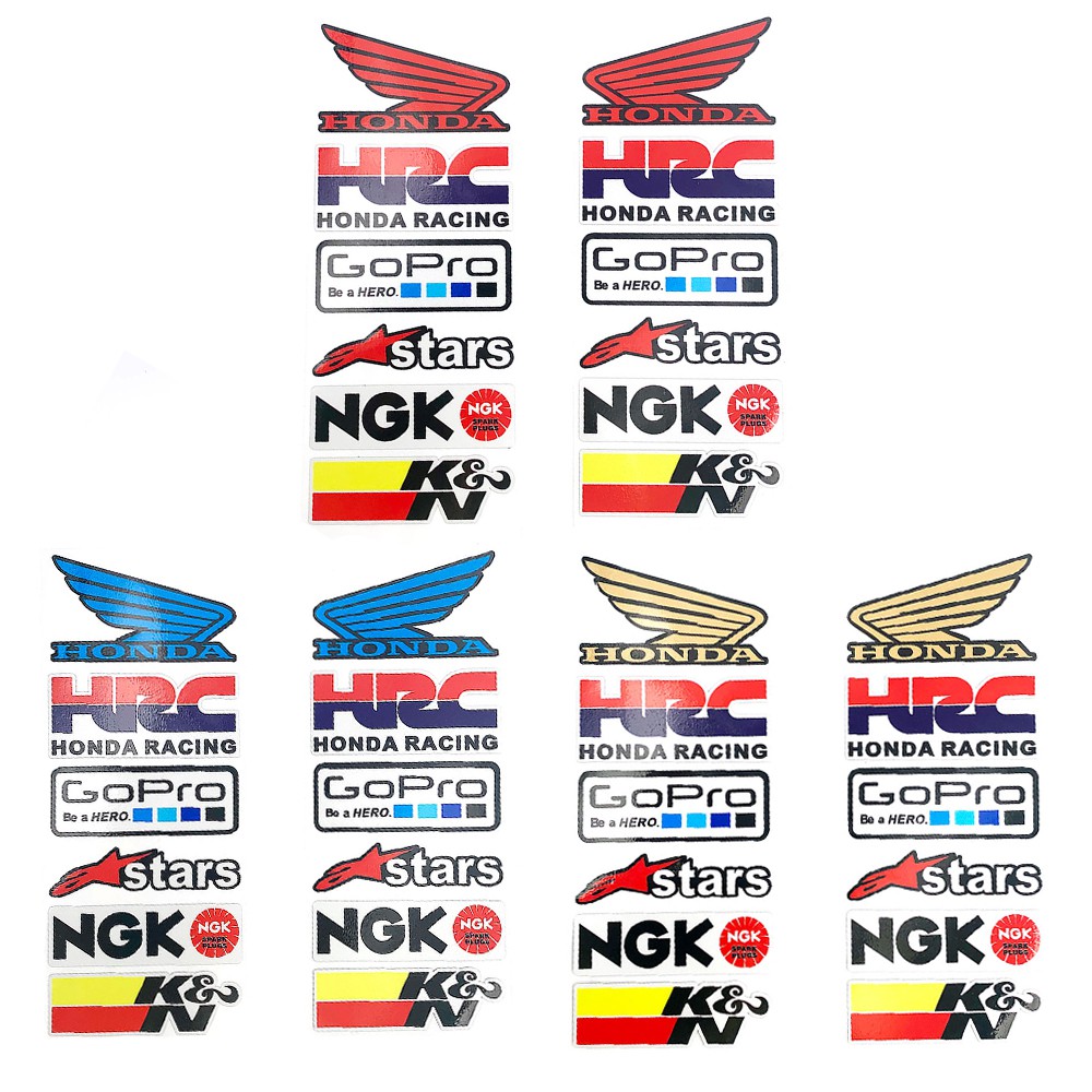 1 SET HRC Reflective Motorcycle Side Strip Helmet Sticker Car Vinyl ...