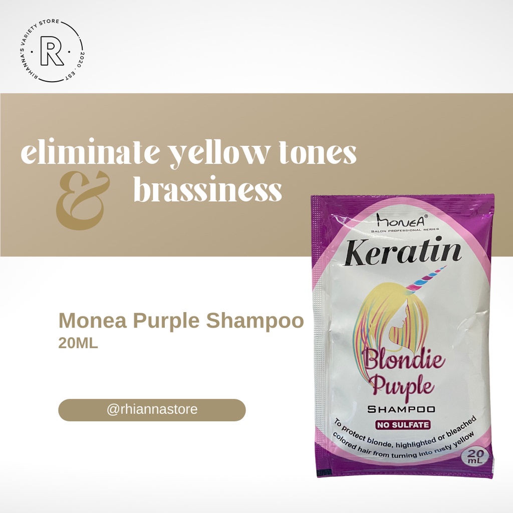 Monea Keratin Blondie Purple Shampoo/Conditioner 20ml sachet | Shopee ...